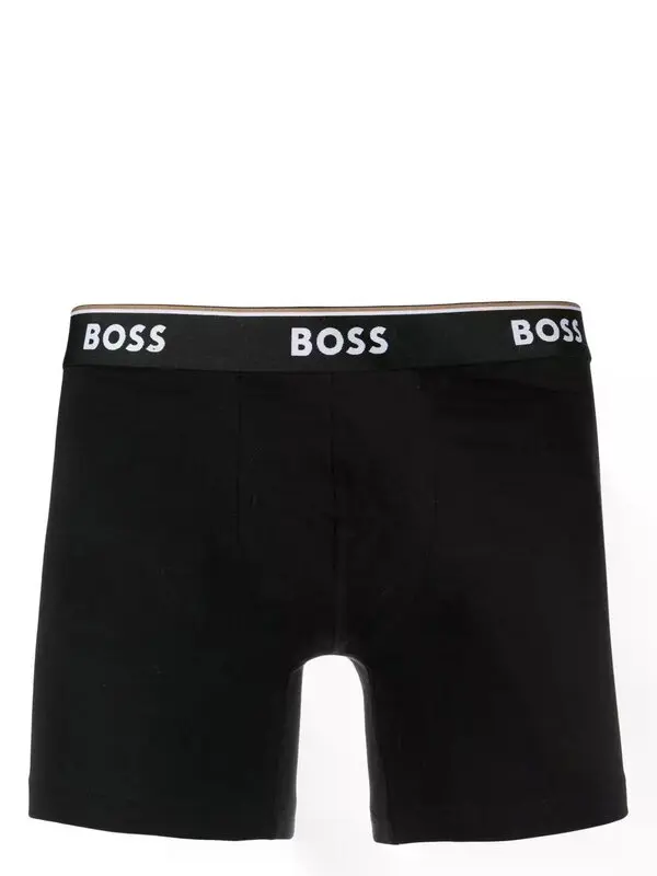 BOSS Pack Of Three Logo-waistband Boxer Briefs - Black