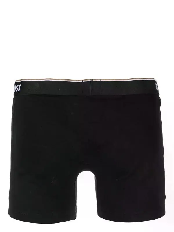 BOSS Pack Of Three Logo-waistband Boxer Briefs - Black