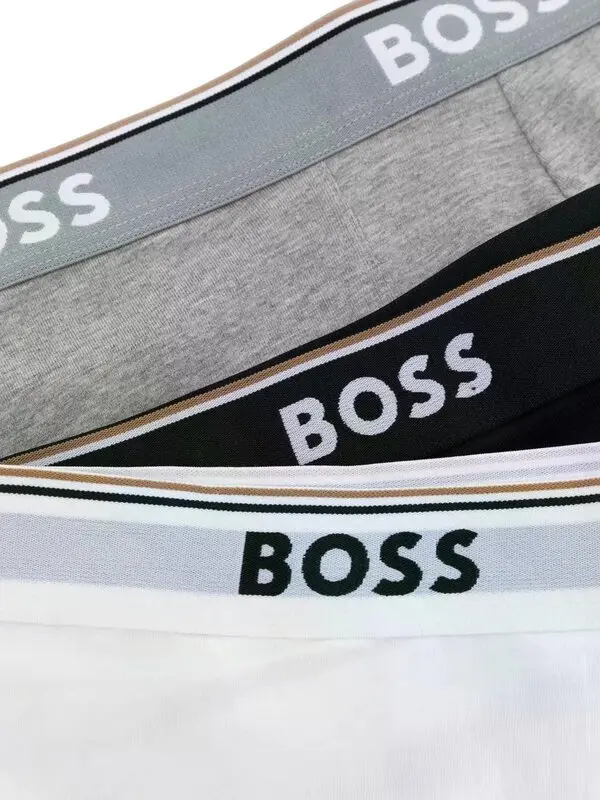 BOSS Pack Of Three Logo-waistband Boxer Briefs - Black