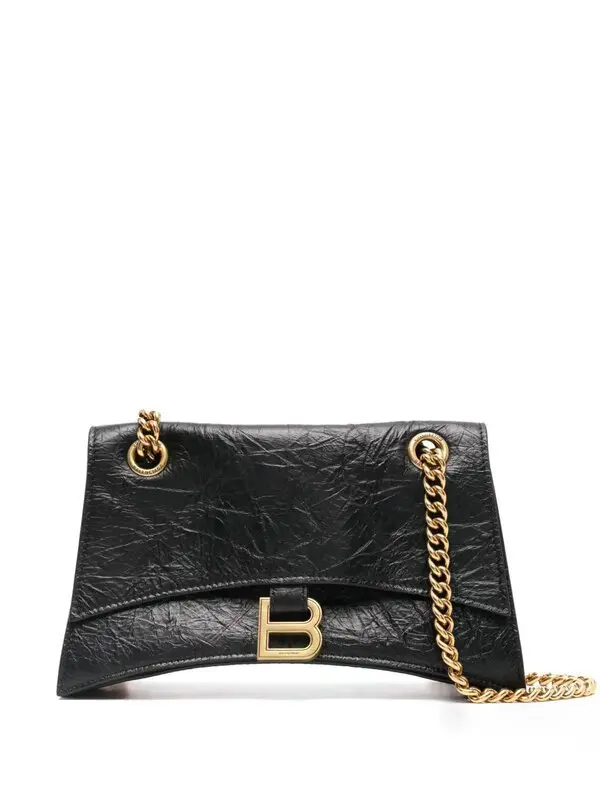 Balenciaga Small Crush Shoulder Bag - Black