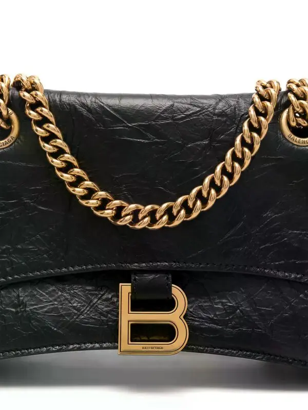 Balenciaga Small Crush Shoulder Bag - Black