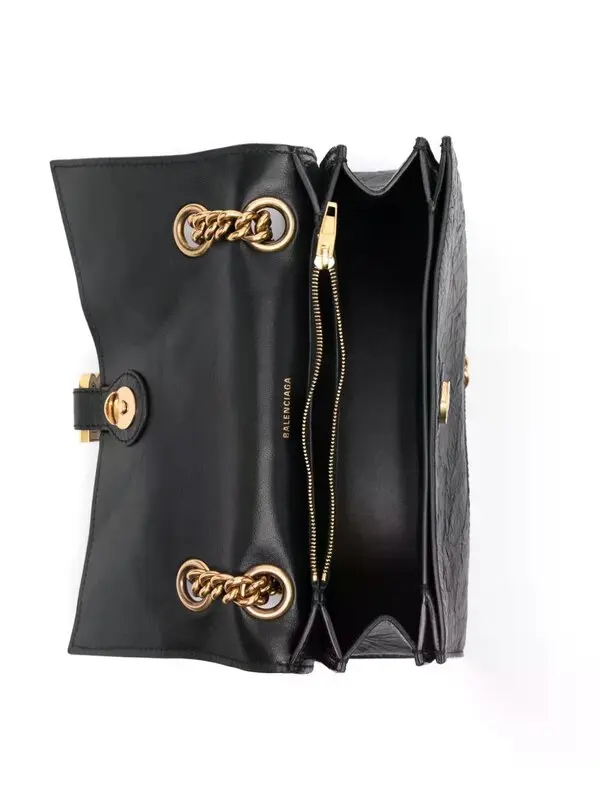 Balenciaga Small Crush Shoulder Bag - Black