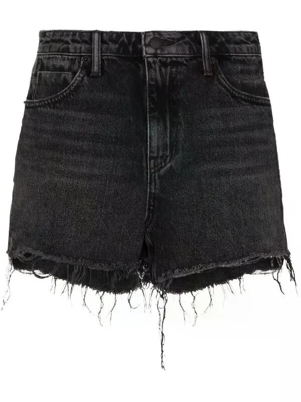 Alexander Wang Raw-hem Denim Shorts - Black