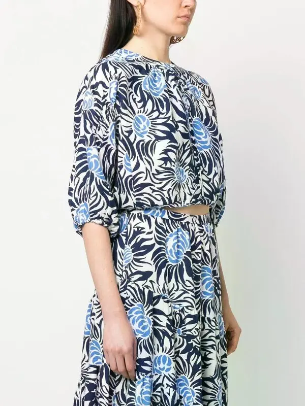 Diane Von Furstenberg Floral-print Cropped Top