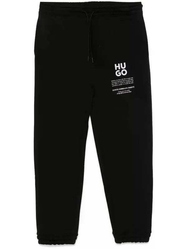Hugo Logo And Slogans Print Track Pants