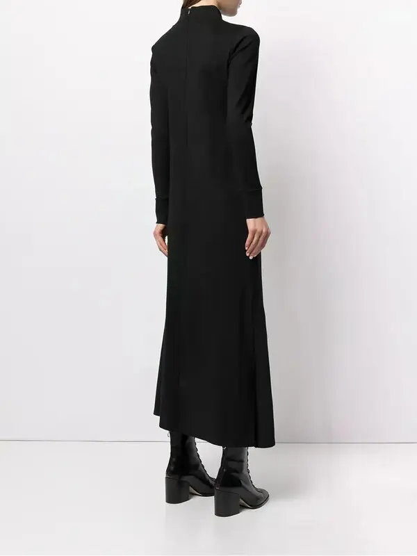 MACGRAW High-neck Flared Midi Dress