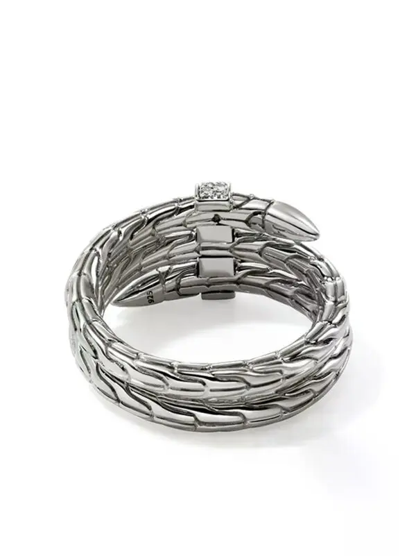John Hardy Sterling Diamond Spear Ring