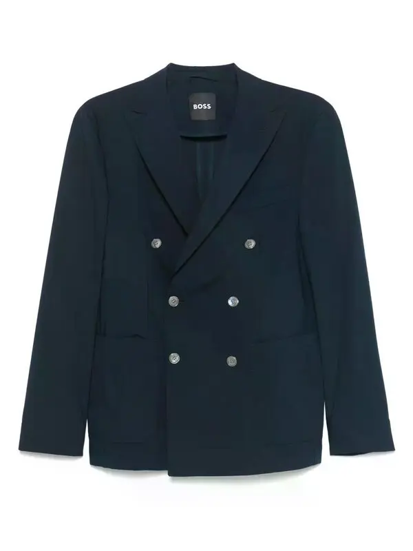 BOSS Double-breasted Blazer - Blue
