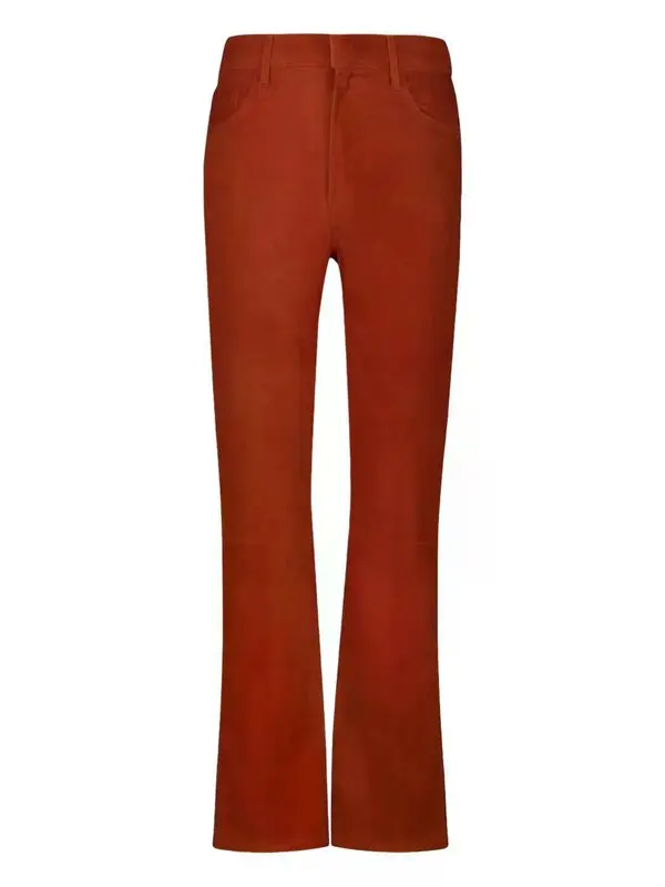 PAULA Suede Flare Trousers - Red