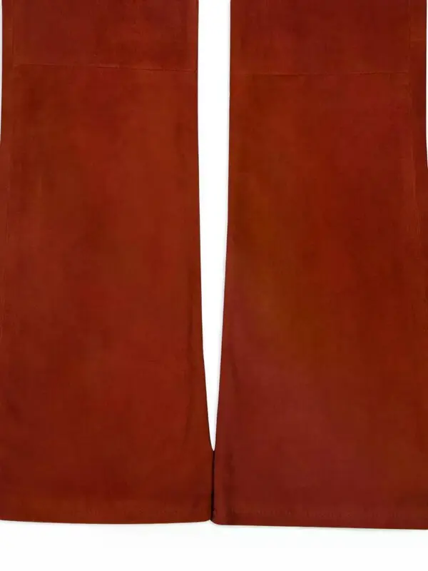 PAULA Suede Flare Trousers - Red