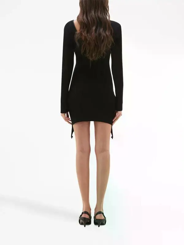COURREGES Ribbed-knit Zip-up Dress