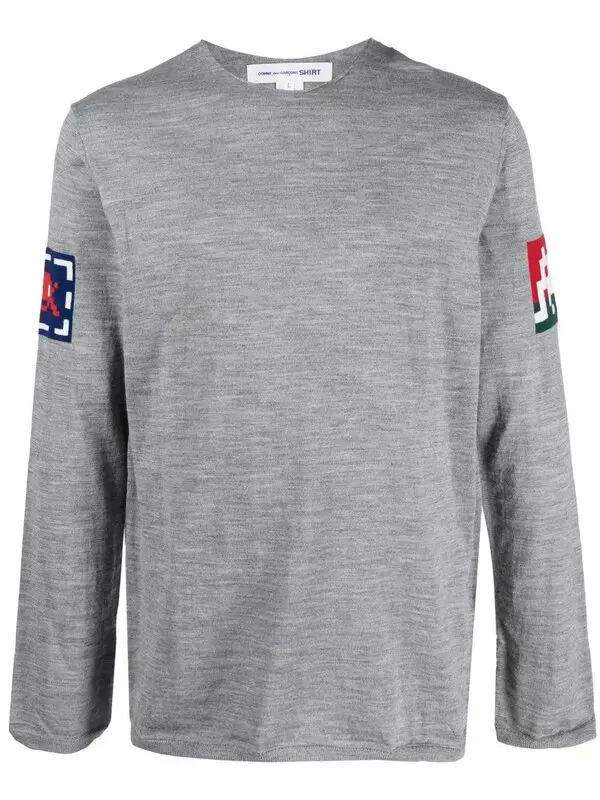 Comme Des Garçons Intarsia-knit Sweater - Grey