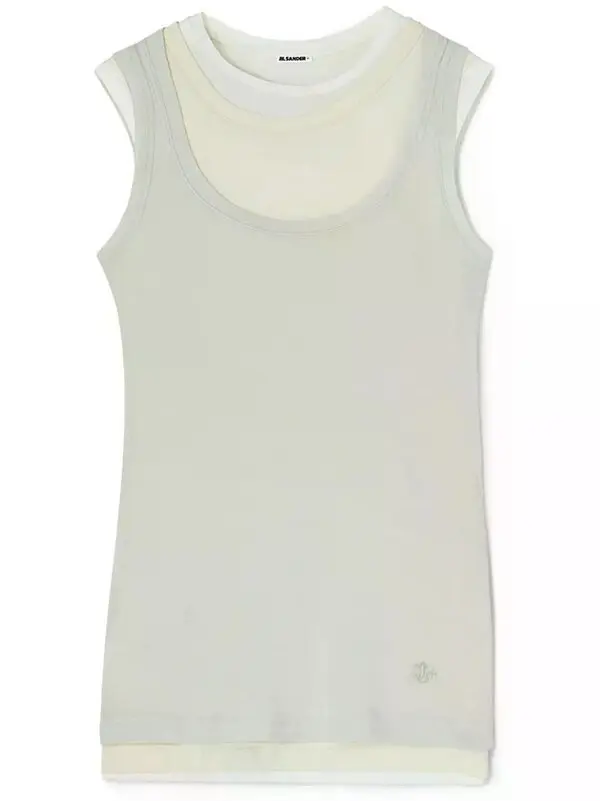JIL SANDER Layered Cotton Tank Top