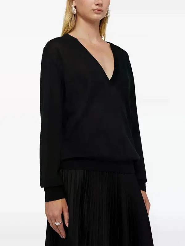 JIL SANDER V-neck Cashmere Top - Black