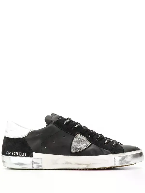 Philippe Model Distressed Low-top Sneakers - Black