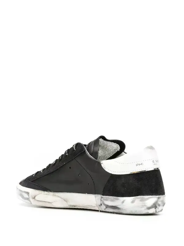 Philippe Model Distressed Low-top Sneakers - Black