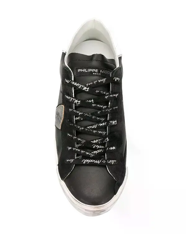 Philippe Model Distressed Low-top Sneakers - Black