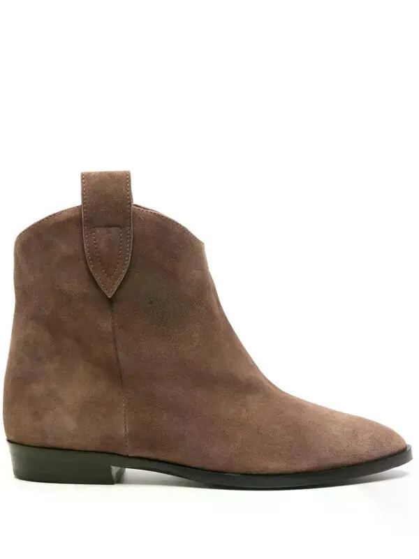 Roberto Festa Hellas Cowboy Ankle Boots In Suede - Brown