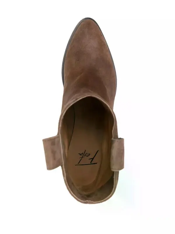 Roberto Festa Hellas Cowboy Ankle Boots In Suede - Brown