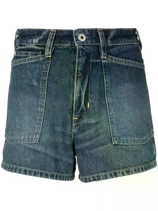 Kenzo Logo-patch Denim Short Shorts