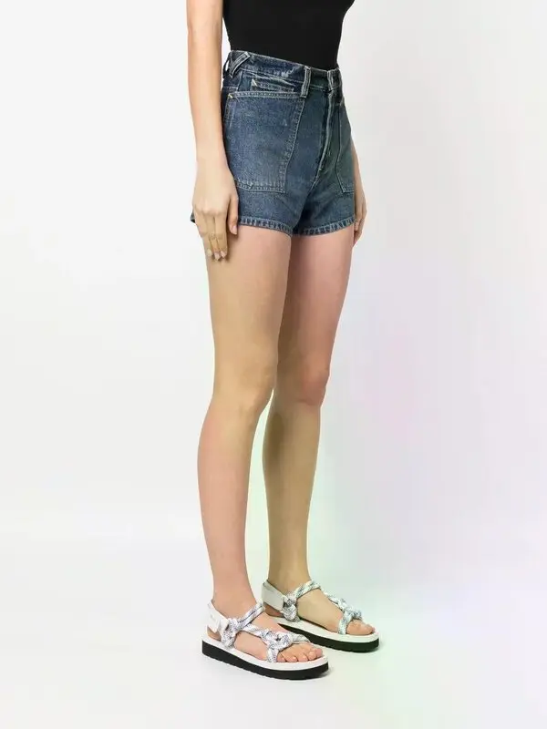 Kenzo Logo-patch Denim Short Shorts