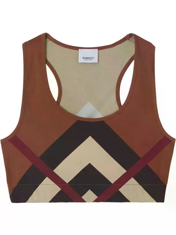 Burberry Chevron Check Cropped Top