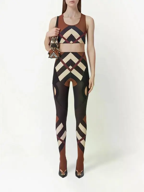 Burberry Chevron Check Cropped Top