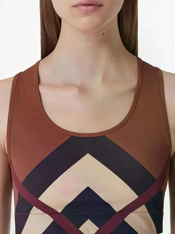 Burberry Chevron Check Cropped Top