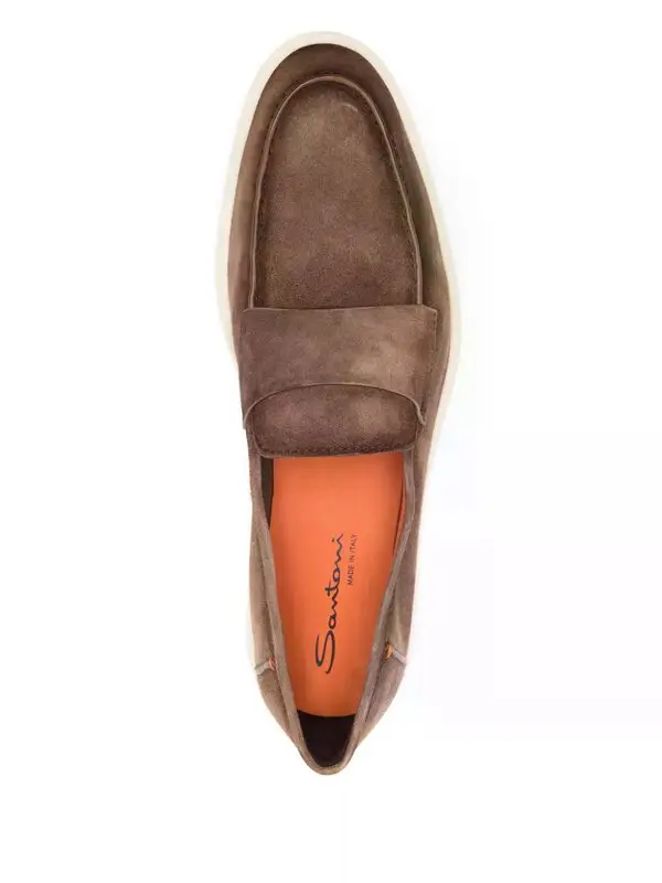 Santoni Suede Loafers - Brown