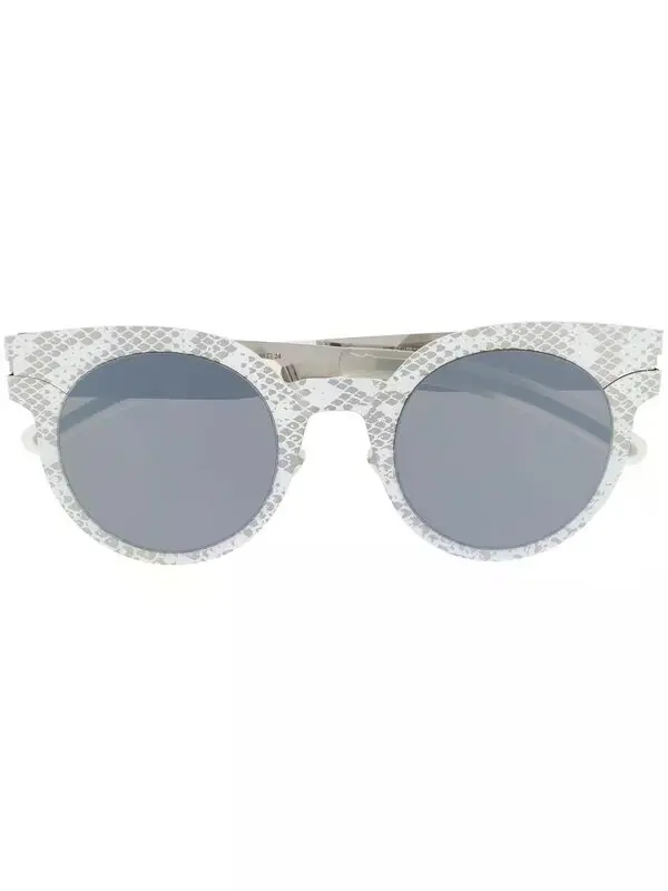 Mykita Python-print Wayfarer Sunglasses - Silver