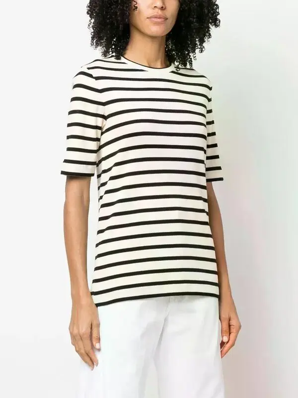 JIL SANDER Striped Cotton T-shirt - Neutrals