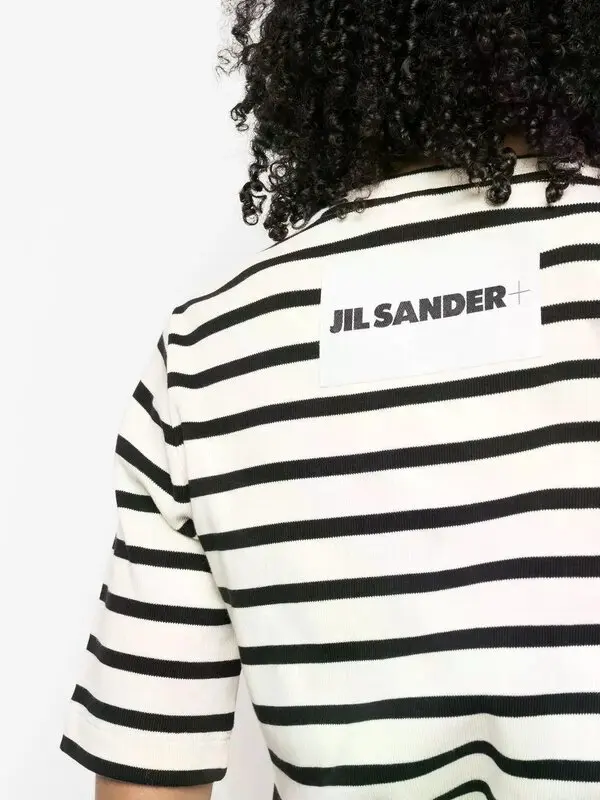 JIL SANDER Striped Cotton T-shirt - Neutrals