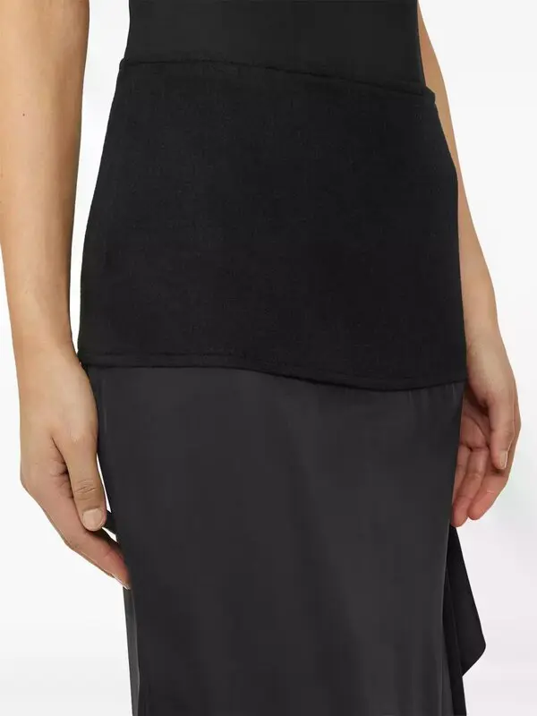 JIL SANDER Wool Draped Midi Skirt