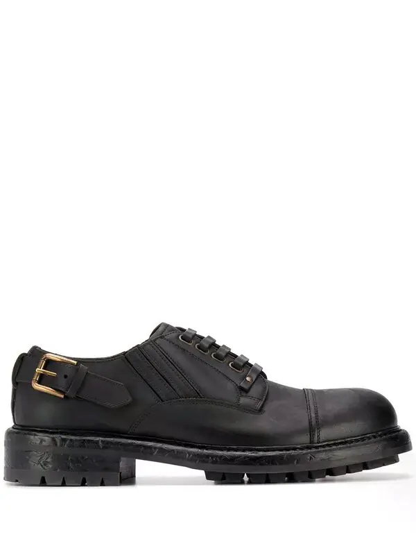 Dolce & Gabbana Leather Buckle Derby Shoes
