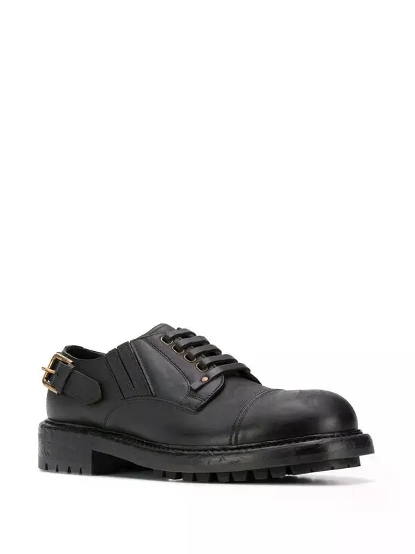 Dolce & Gabbana Leather Buckle Derby Shoes