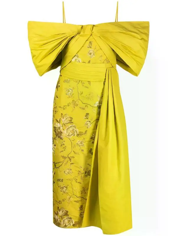 Erdem Evora Off-shoulder Embroidered Dress