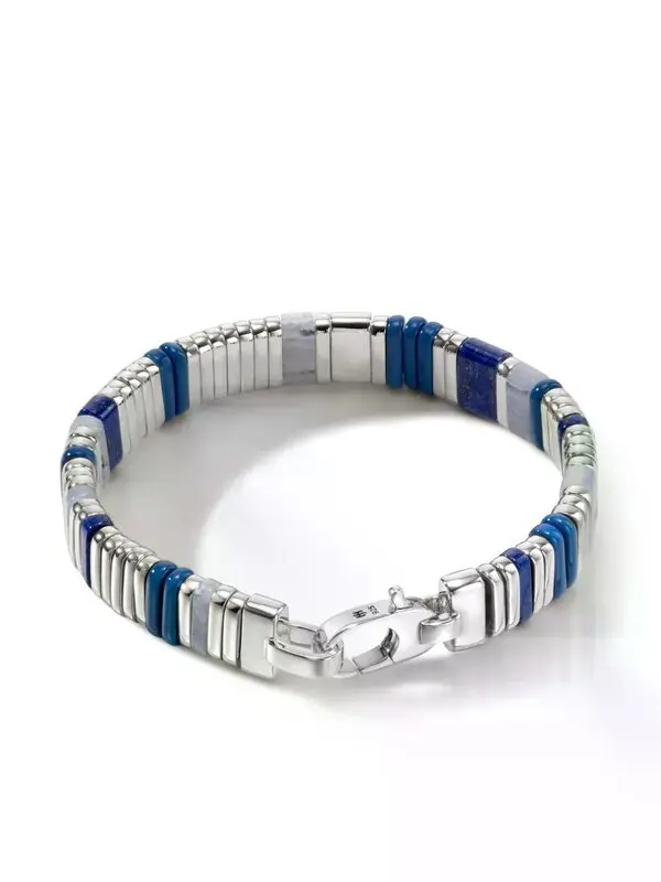John Hardy Sterling Lapis Lazuli And Agate Colour-block Bracelet