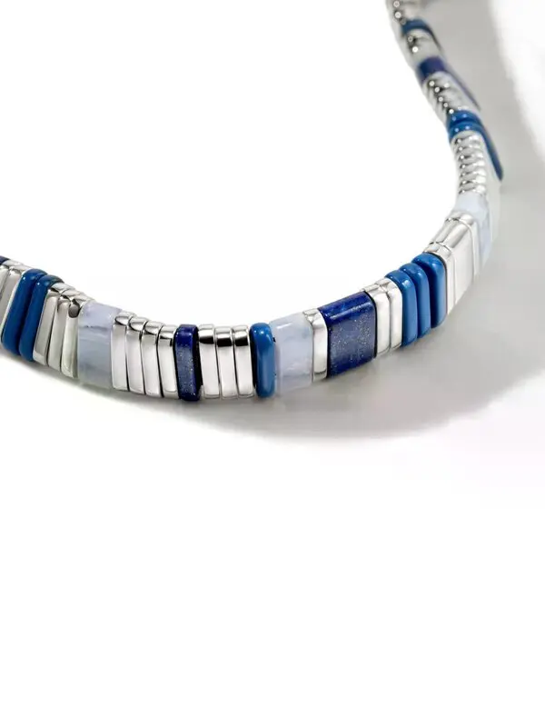 John Hardy Sterling Lapis Lazuli And Agate Colour-block Bracelet