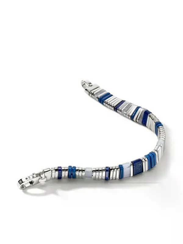 John Hardy Sterling Lapis Lazuli And Agate Colour-block Bracelet