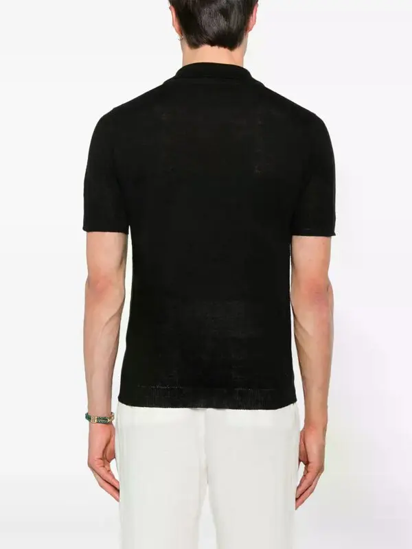 ROBERTO COLLINA Linen T-shirt - Black