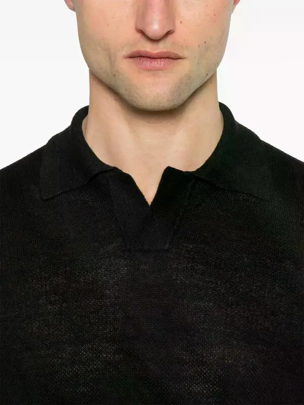 ROBERTO COLLINA Linen T-shirt - Black