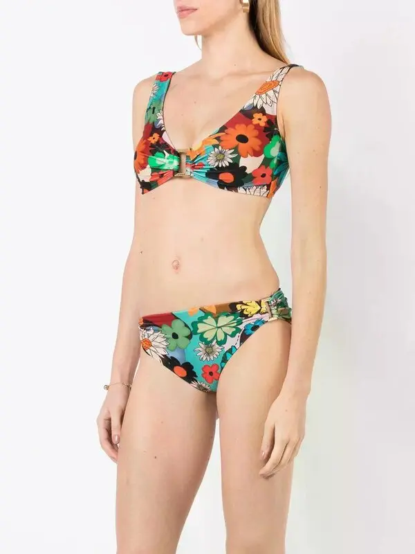 AMIR SLAMA Floral-print Tie-fastened Bikini
