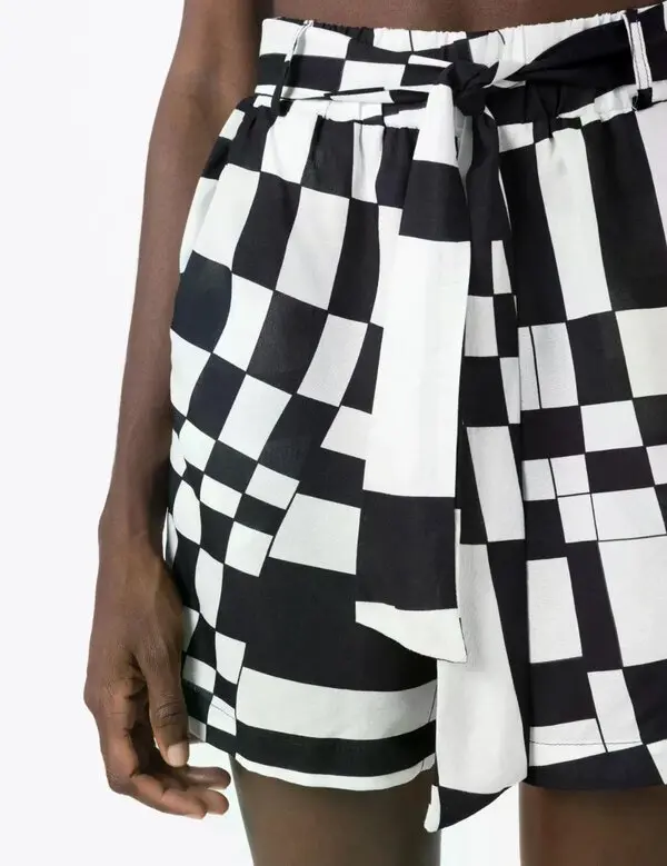 AMIR SLAMA Geometric-print High-waist Shorts