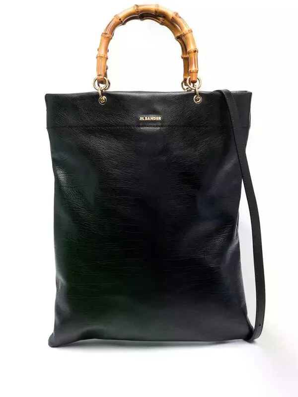 JIL SANDER Bamboo-handle Leather Tote Bag