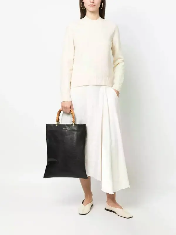 JIL SANDER Bamboo-handle Leather Tote Bag