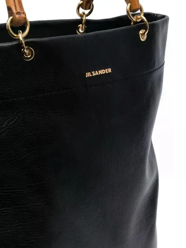 JIL SANDER Bamboo-handle Leather Tote Bag