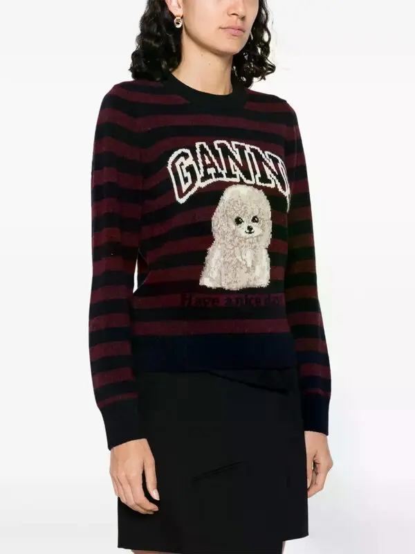 GANNI Intarsia-knit Jumper