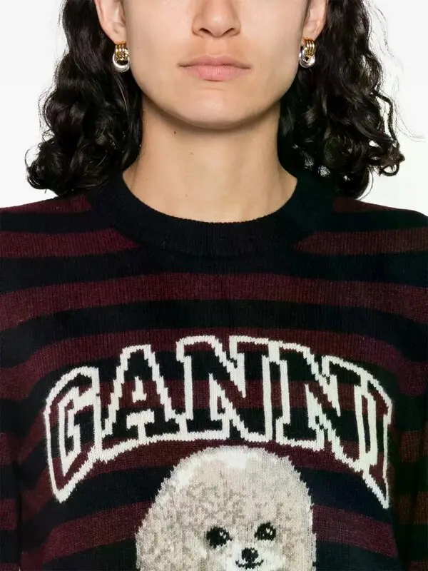 GANNI Intarsia-knit Jumper