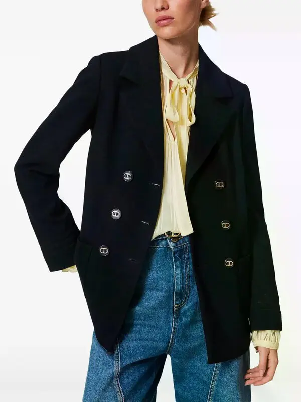 TWINSET Embroidered Double-breasted Jacket