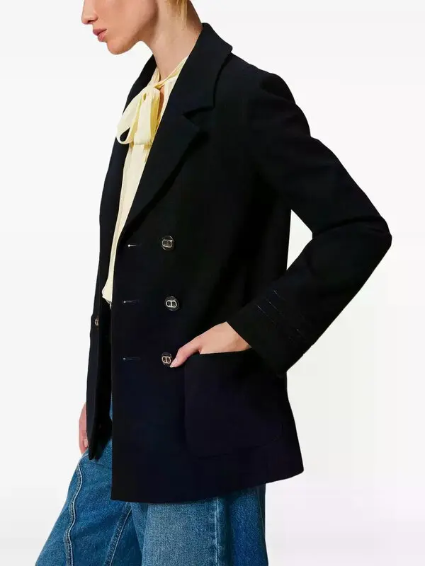 TWINSET Embroidered Double-breasted Jacket